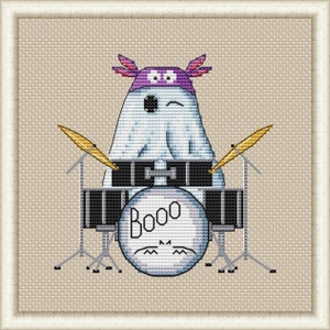 Ghost Whith Drums. Cross Stitch Pattern. PDF #1008 - Etsy