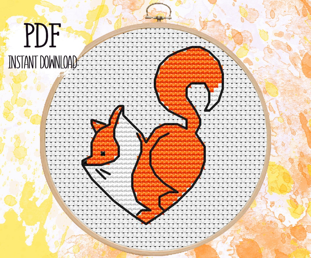 Fox Heart. Mini Cross Stitch Pattern. PDF #90 - Etsy