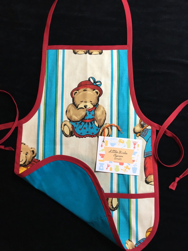 Little Girls Antique Teddy Bears Apron. - Etsy