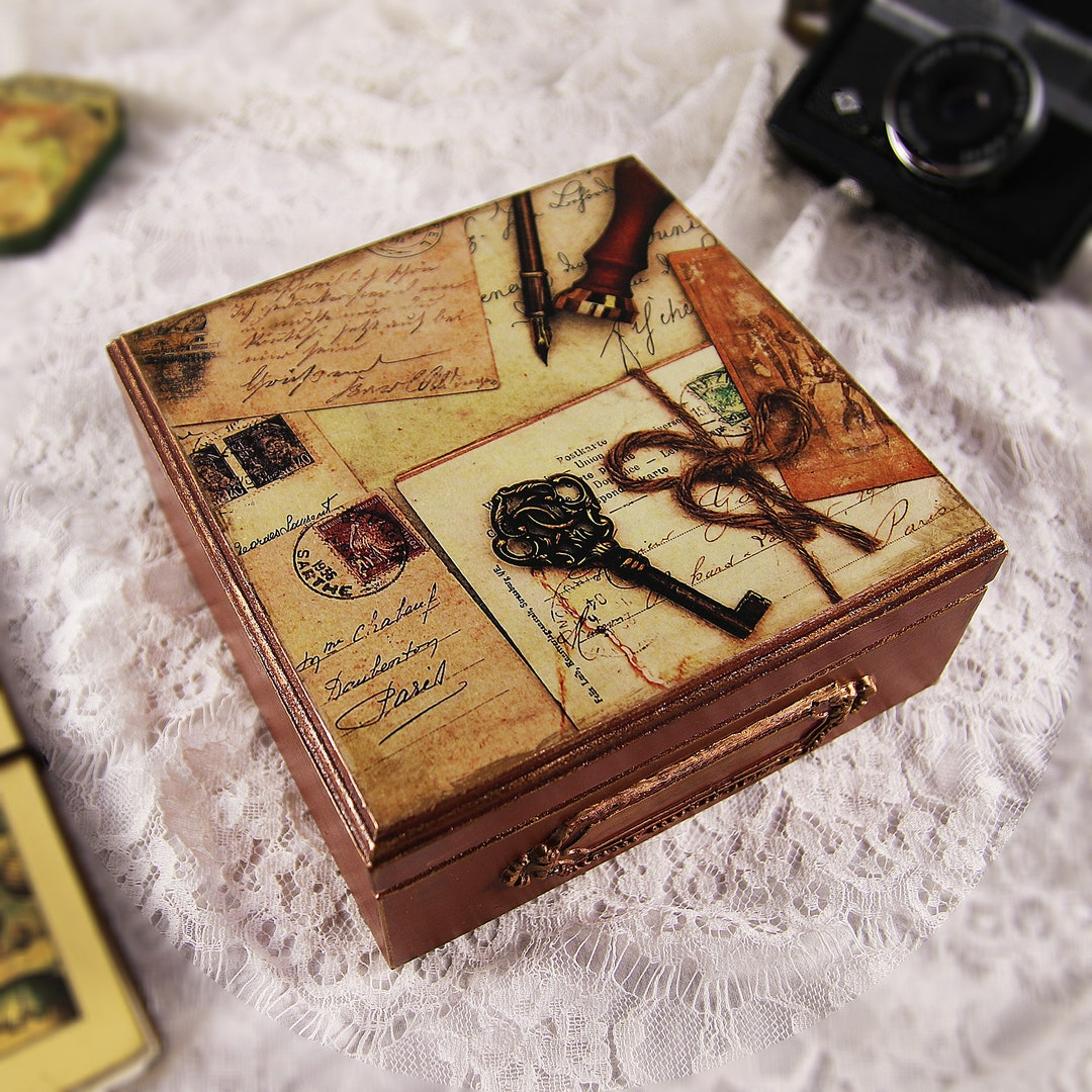 Handmade Keepsake Box, Jewelry Box, Retro, Vintage, Letters, Weird ...