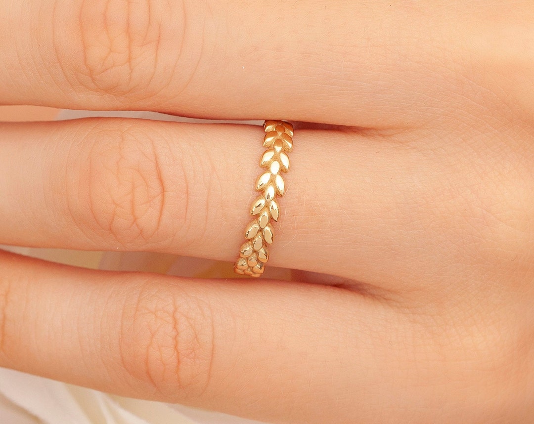 Silver Leaf Ring, Minimalist Sterling Silver 925 Leaf Ring, Simple Ring ...