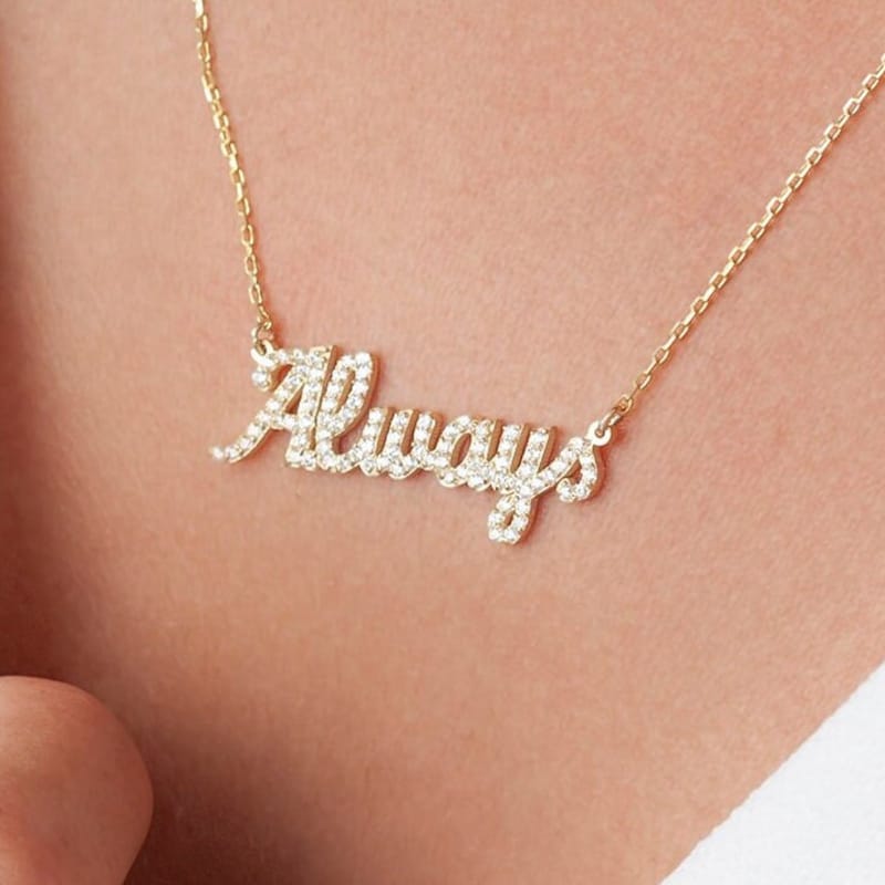 Gold Name Necklace - Etsy