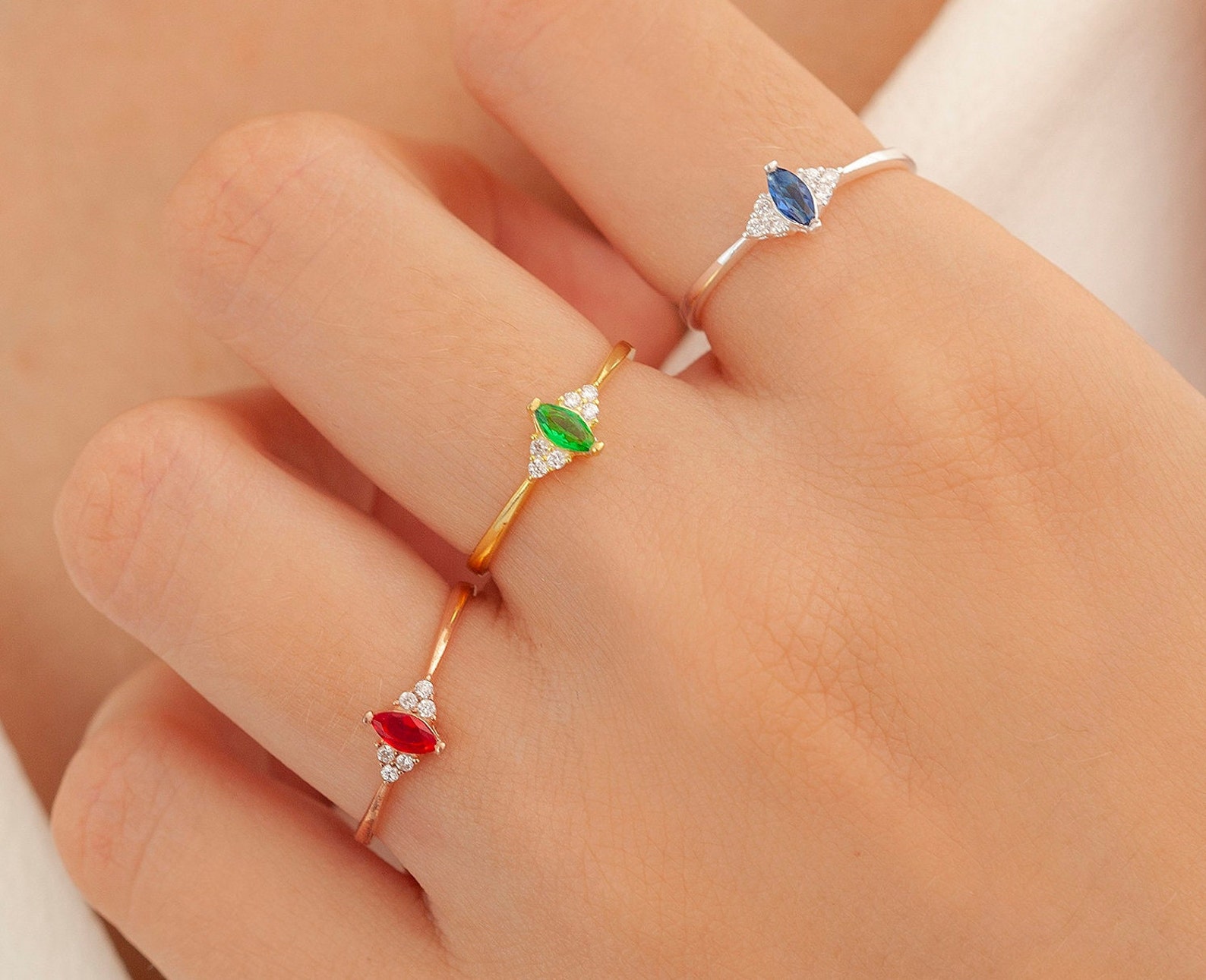 Ruby Ring, Minimalist Ruby Ring, Gold Marquise Ring, Personalized Rings ...