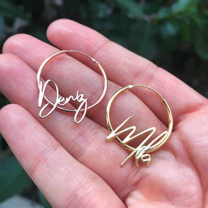 Name Hoop Earrings - Etsy
