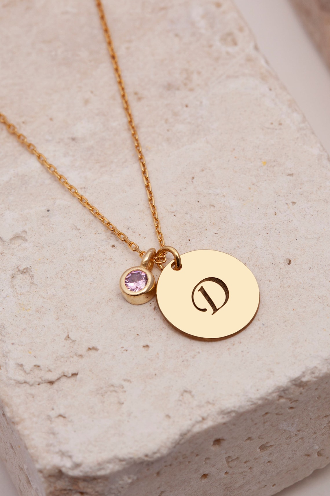 Birthstone Initial Necklace Personalized Gift Gifts for Her - Etsy