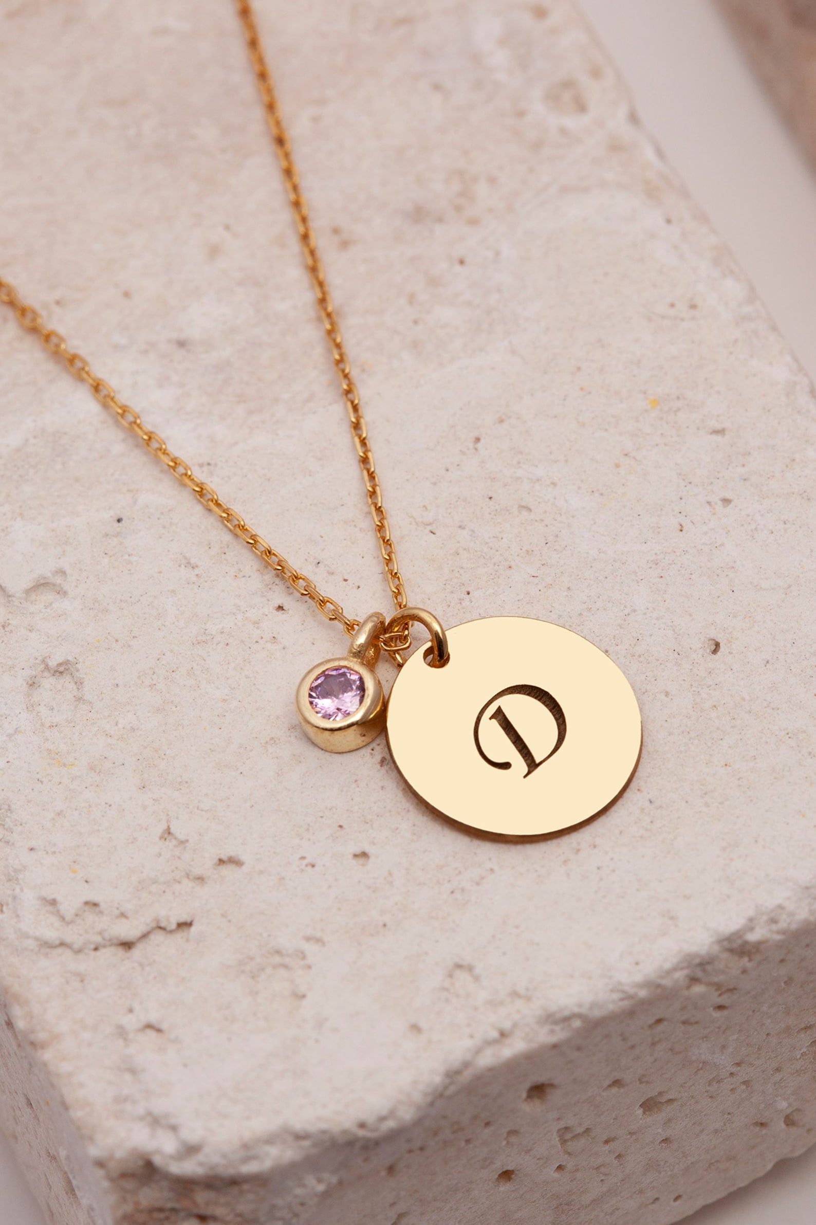 Birthstone Initial Necklace Personalized Gift Gifts for Her - Etsy