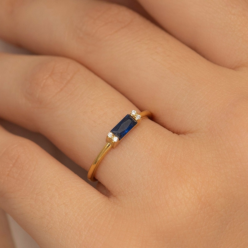 Sapphire Stack Ring - Etsy