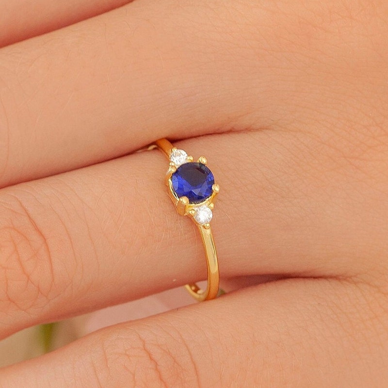 Gold Sapphire Ring - Etsy