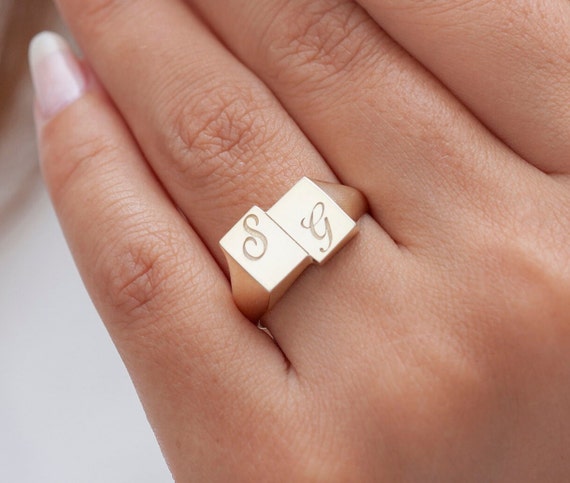 Letter Ring Personalized Ring Christmas Gift Gift for Her - Etsy
