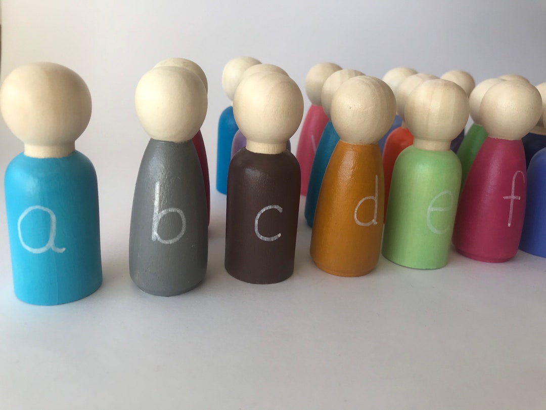 Montessori Style Alphabet Rainbow Dolls - Large (6.5cm) - Etsy