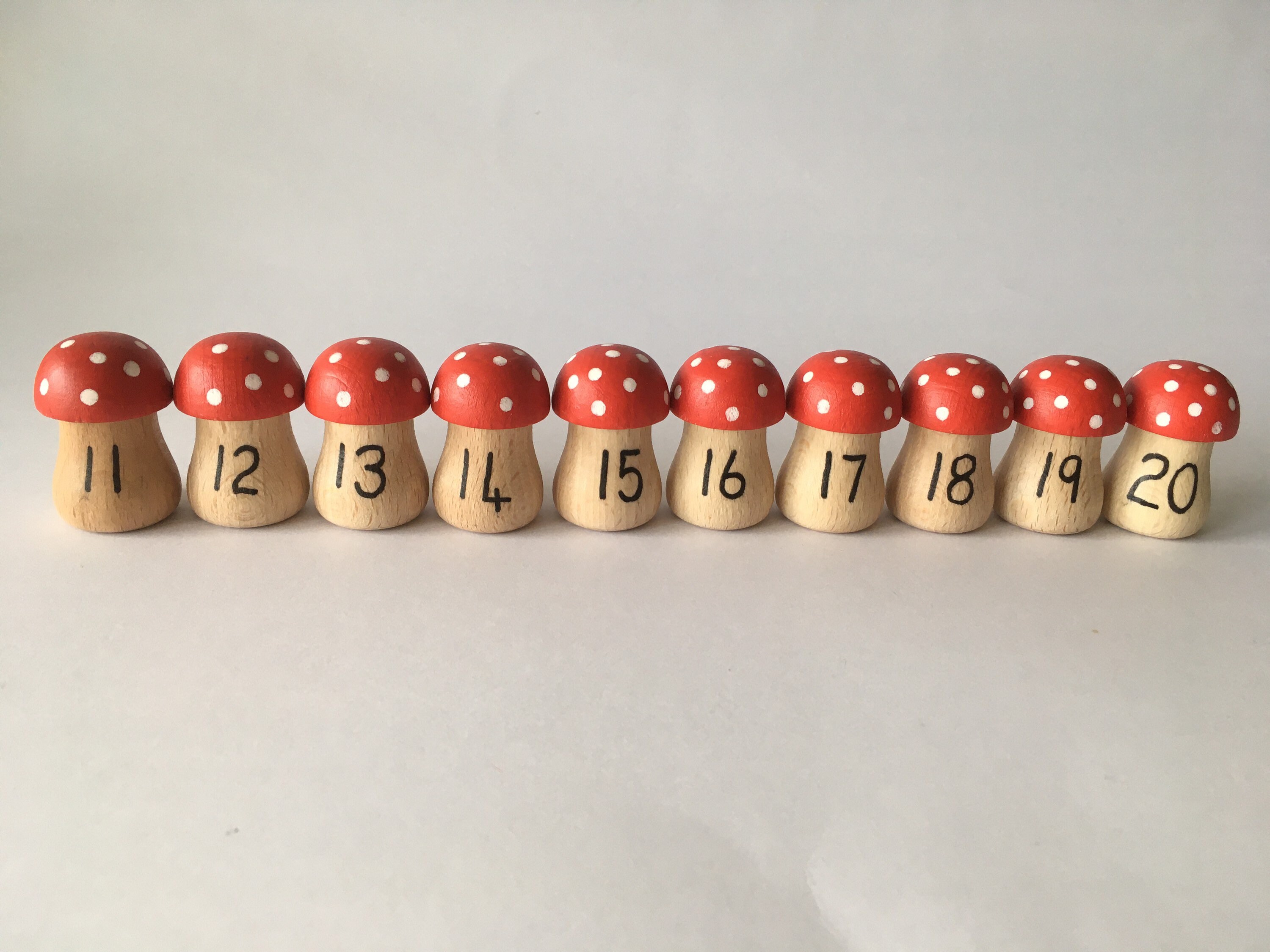 1 to 10 Counting Toadstools Hand Painted Beech Wood - Etsy