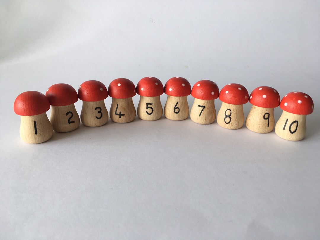 1 to 10 Counting Toadstools Hand Painted Beech Wood - Etsy