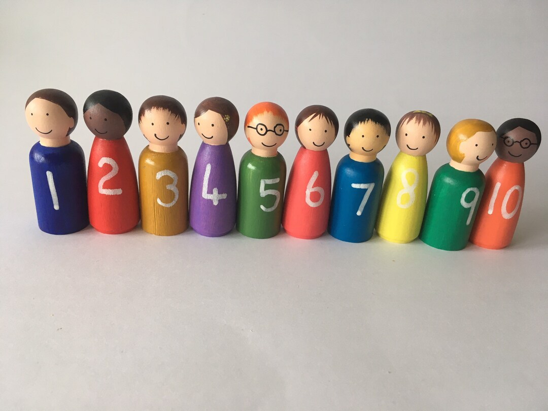 Large Montessori Style 1 to 10 Hand-painted Primary Rainbow - Etsy