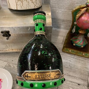 Crackled Hand Painted Dusse Bottle - Etsy