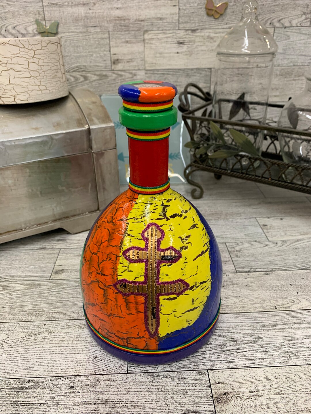 Crackled Led Light up Dusse Bottle - Etsy