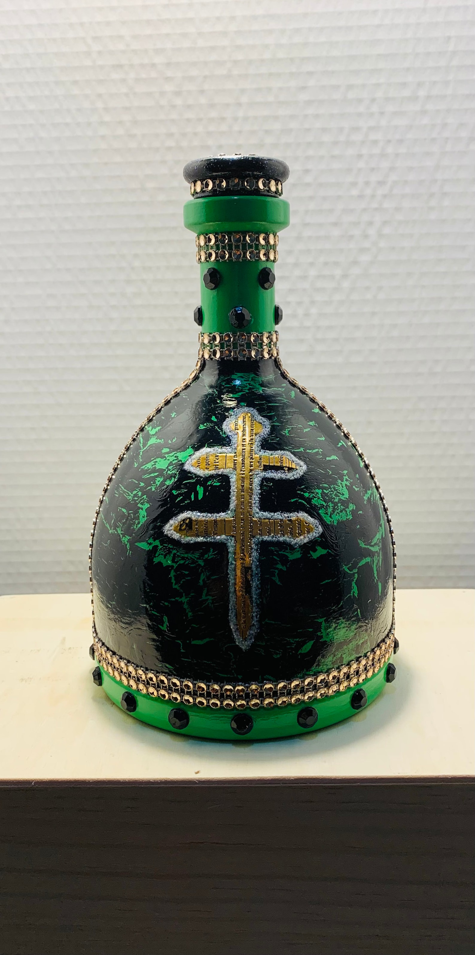 Crackled Hand Painted Dusse Bottle - Etsy