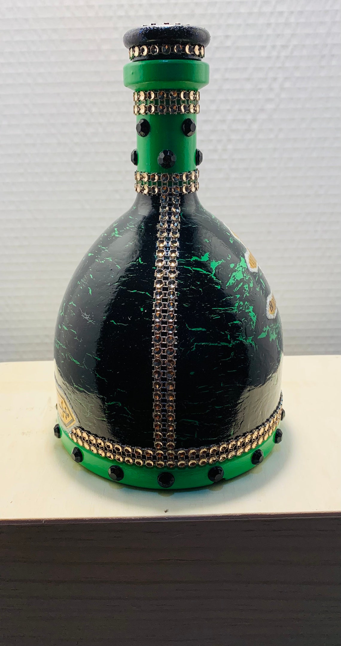 Crackled Hand Painted Dusse Bottle - Etsy