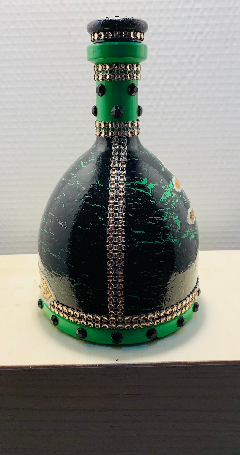 Crackled Hand Painted Dusse Bottle - Etsy