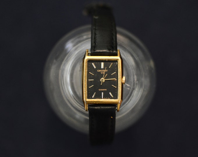 1970's Vintage Orient Rectangular Analog Wrist Watch | Unisex Leather ...