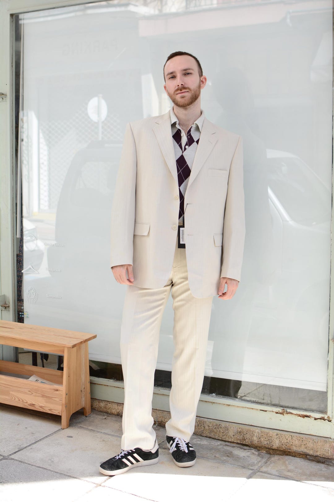 1990s Business Tailored Suit Men Cream - Etsy