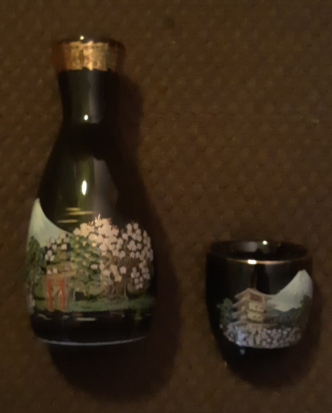 Vintage Japanese Sake Pitcher With Cup - Etsy