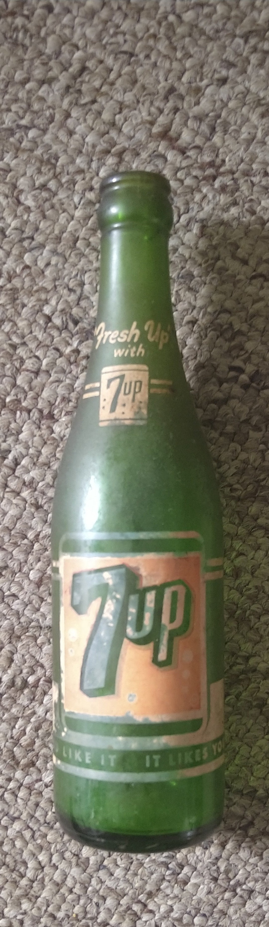 Vintage Collectible 7up Green Glass Bottle - Etsy