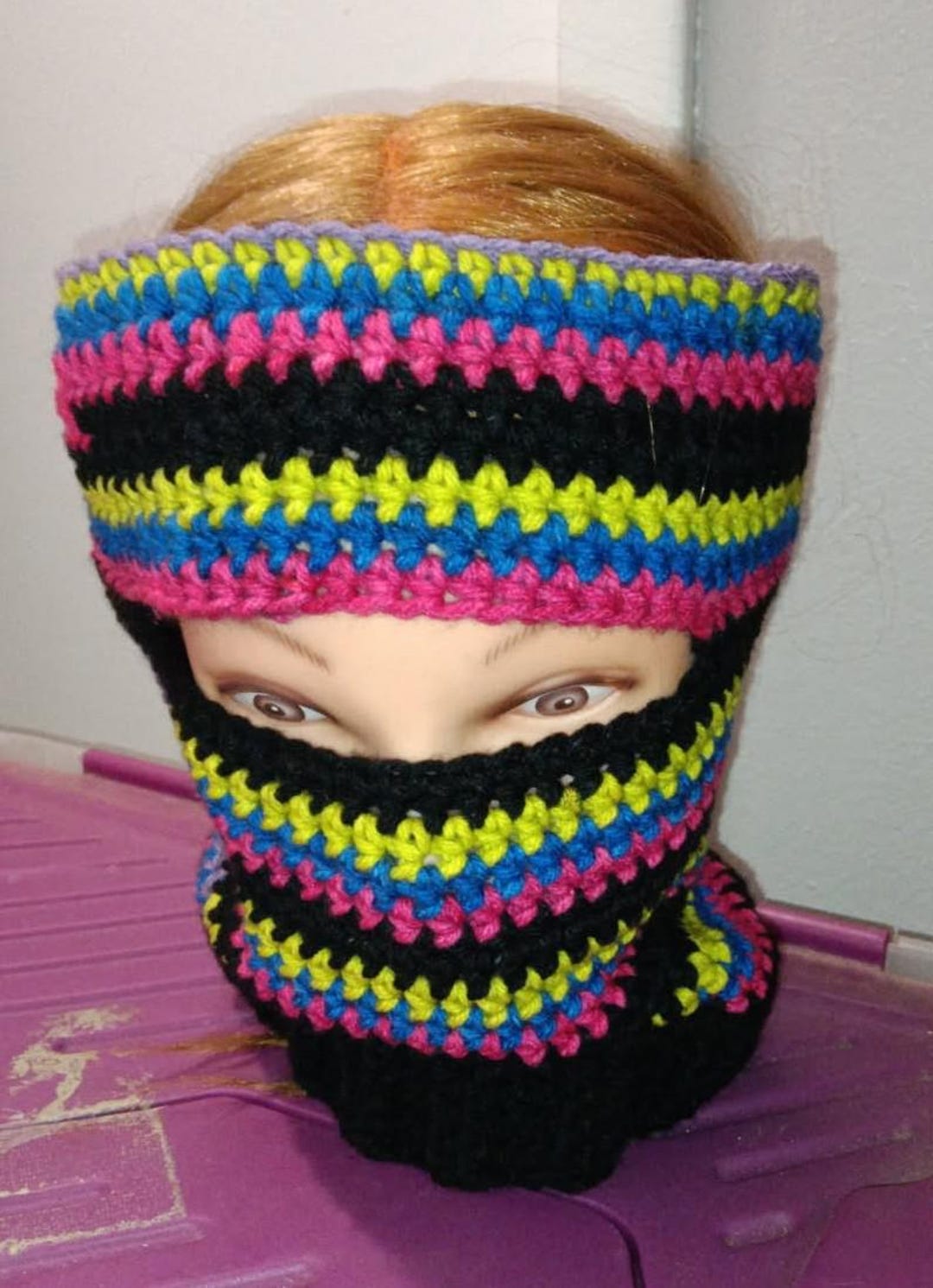 Handmade Custom Multi Color Face Covered Crochet Unit - Etsy