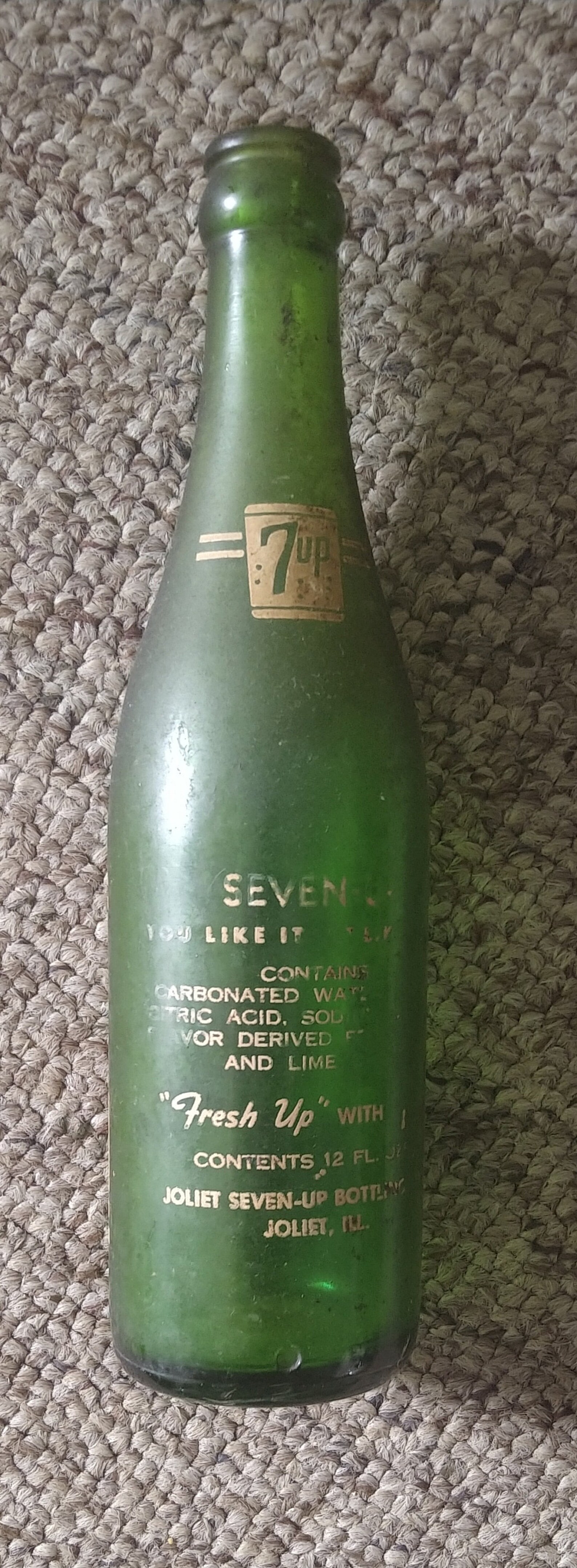 Vintage Collectible 7up Green Glass Bottle - Etsy