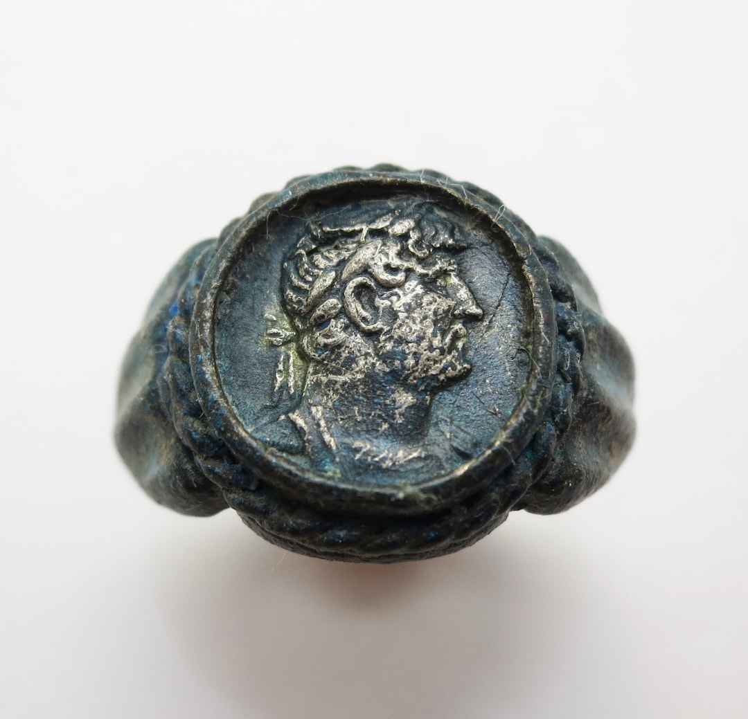 Trajan Augustus Roman Emperor Ring Massive Bronze and Silver 3/4 AD - Etsy