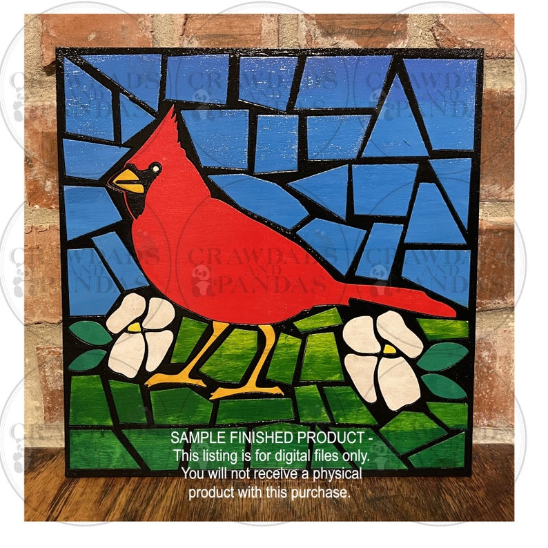 Cardinal Mosaic Cut File SVG PNG JPG - Etsy