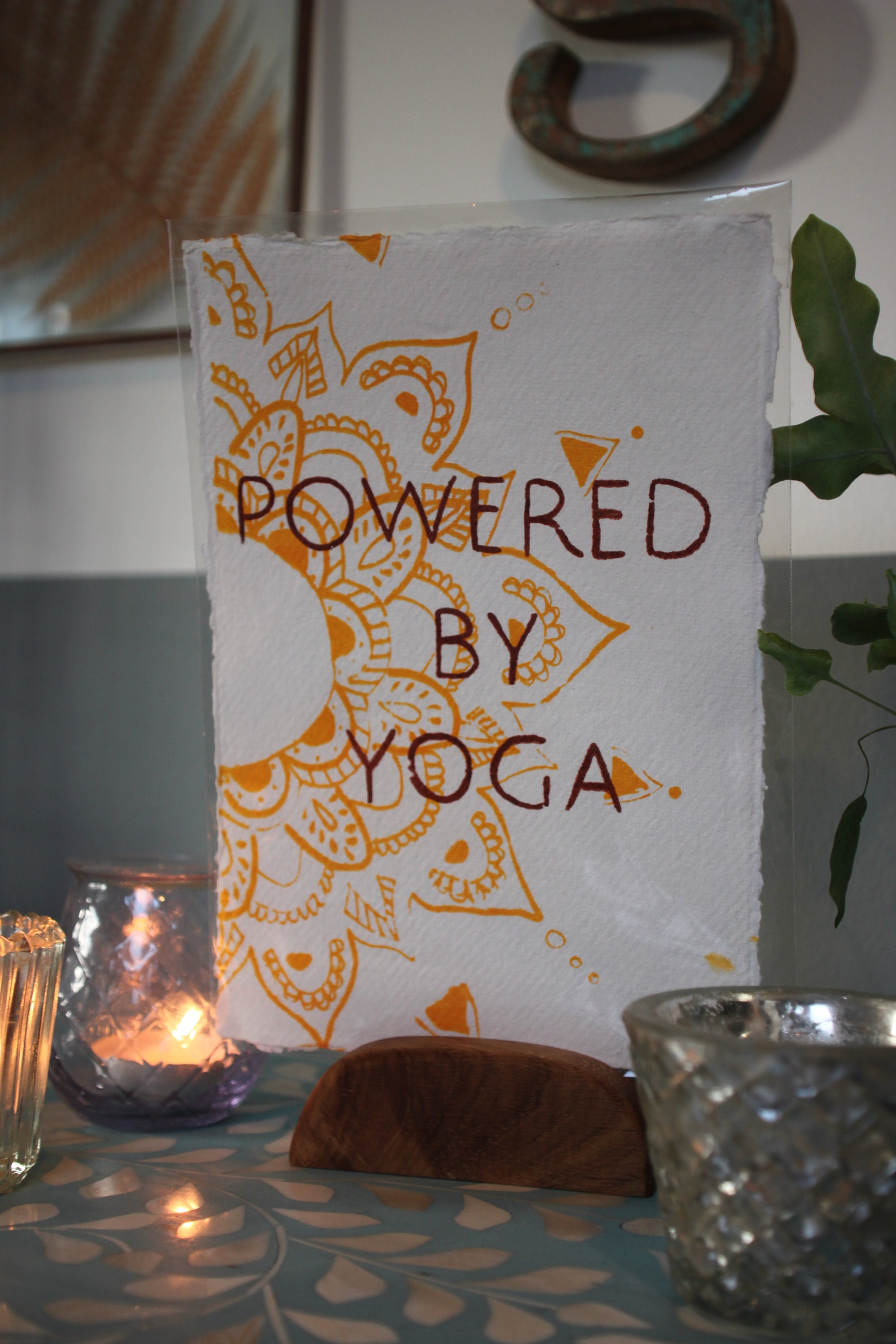 Powered by Yoga Mantra Poster - Etsy