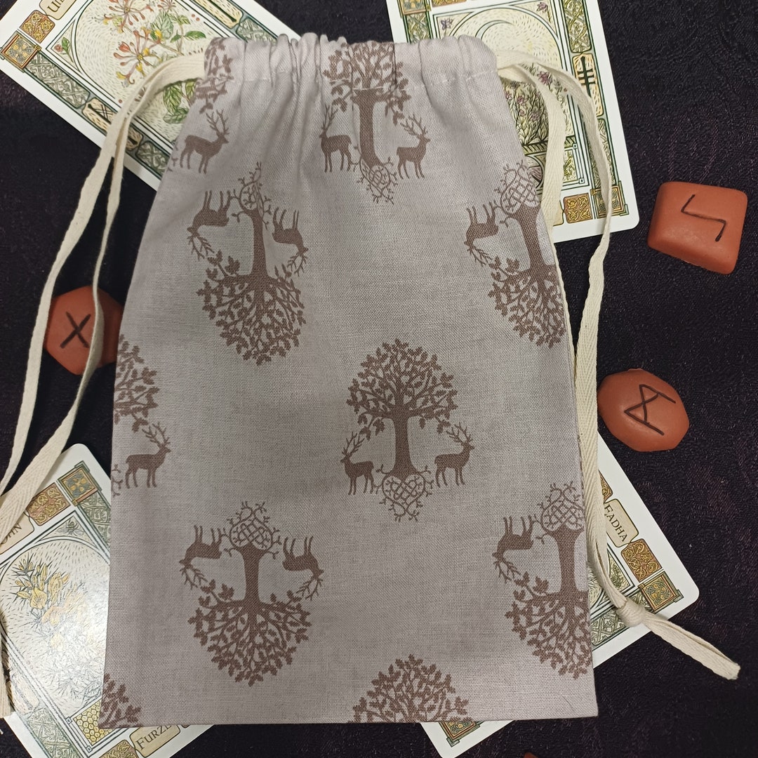 Celtic Tree of Life - Celtic Stag - Tarot Card Bag, Druid - Tarot Bag ...