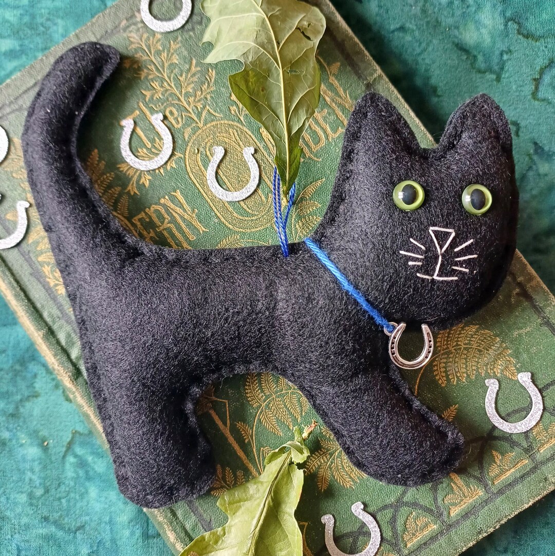 Lucky Black Cat Felt, Poppet, Good Luck, Attracting Good Luck ...
