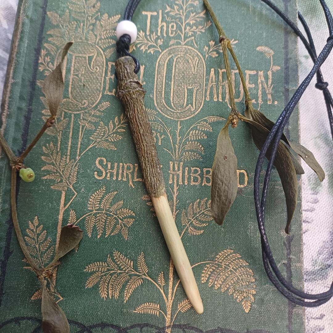 Welsh Mistletoe Wood Wand Pendant, Love, Fetility, Protection, Magic ...