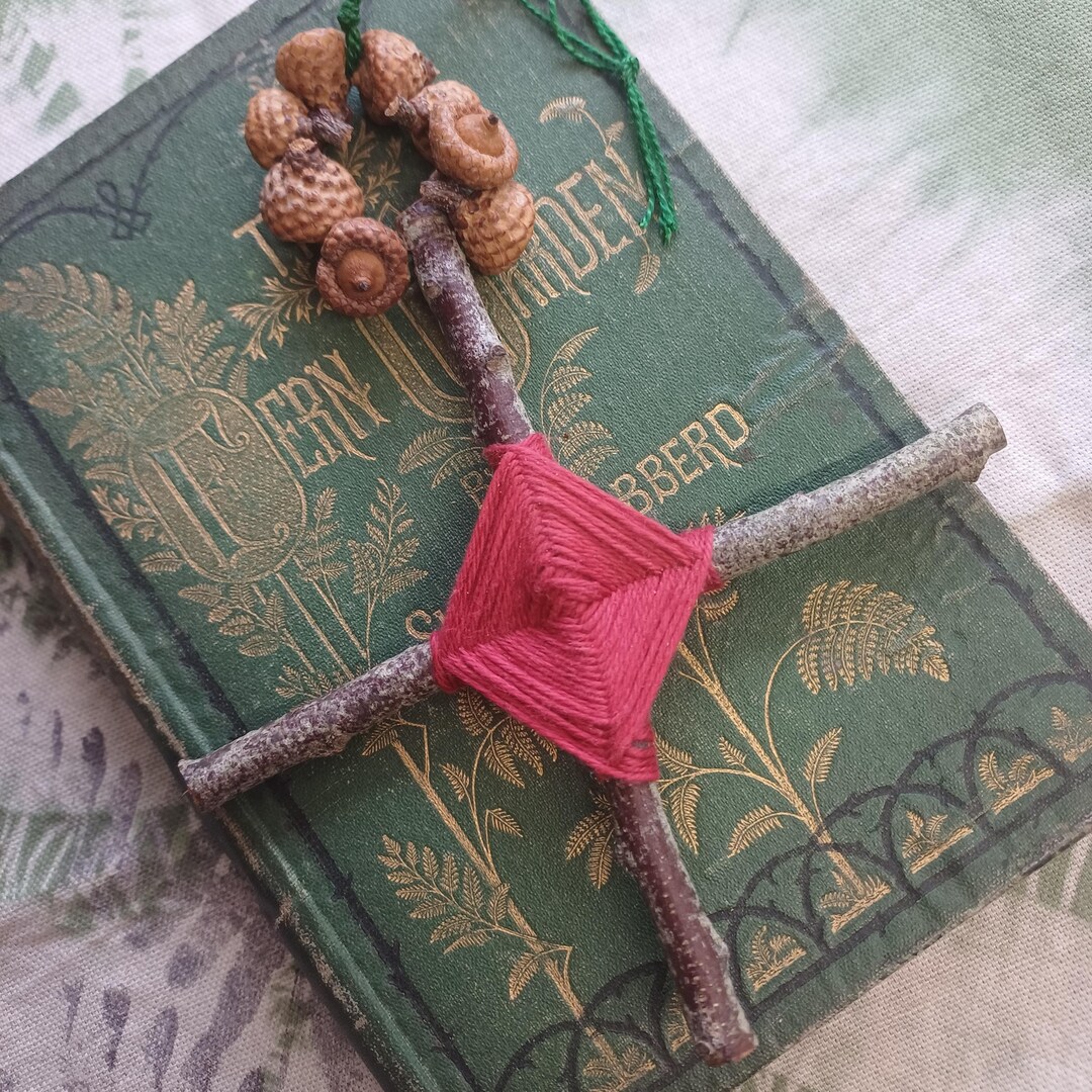 Red Oak Wood Cross Charm, Acorn Charm, Strength & Protection, Witches ...