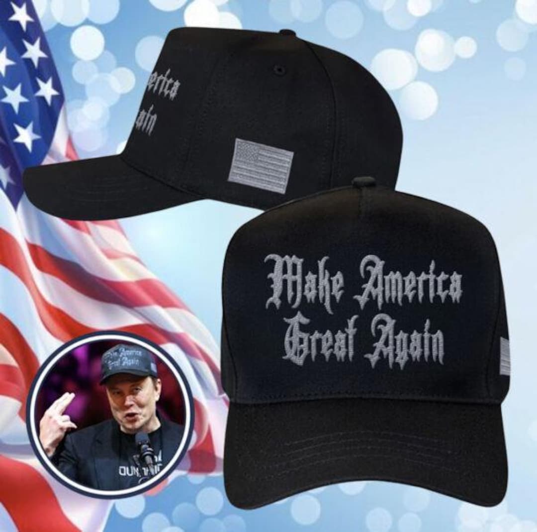 2024 Dark Gothic MAGA Donald Trump- Elon Musk Black Baseball Hat Make ...