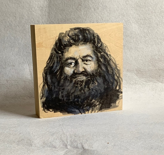 Hagrid Portrait ink & Gouache on Wood Panel - Etsy