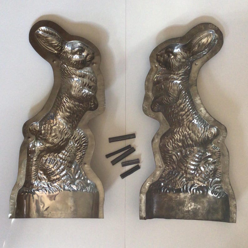 Rare Vintage Huge Walking Rabbit Two Part Metal Chocolate Mold - Etsy