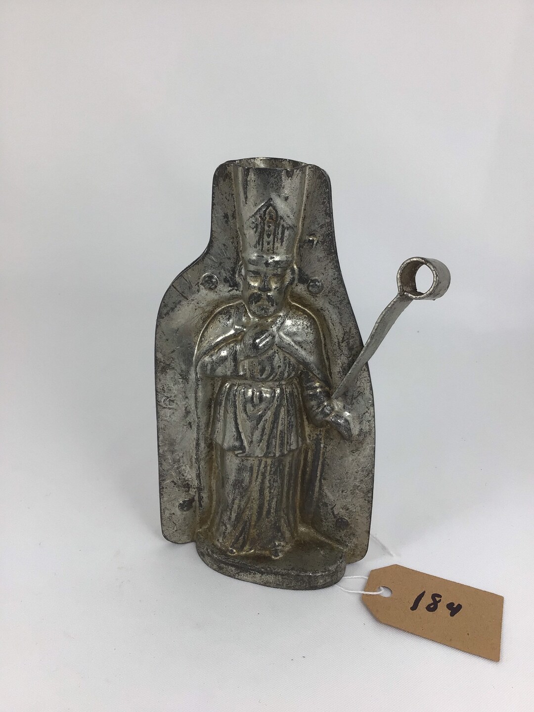 Vintage St. Nicholas With Tall Hat and Long Robe Two Part Metal ...