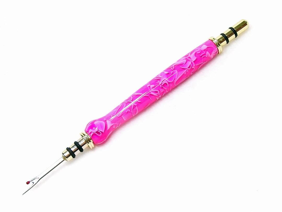 Handmade Seam Ripper and Stiletto (awl) Combo, Rose Pink Fuchsia White ...