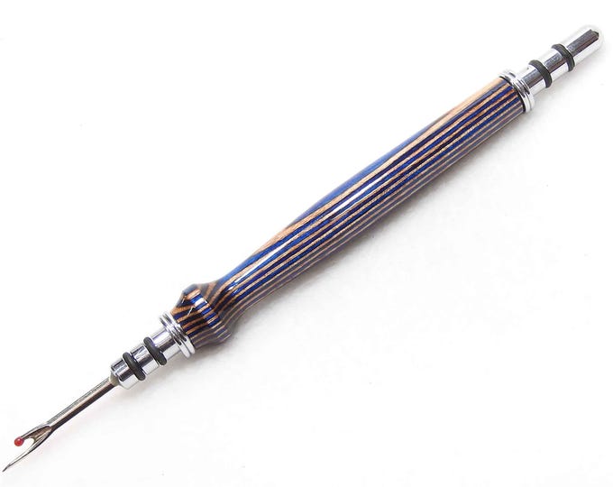 Seam Ripper and Stiletto (awl) - Double Ended, Blue, Brown Laminate ...