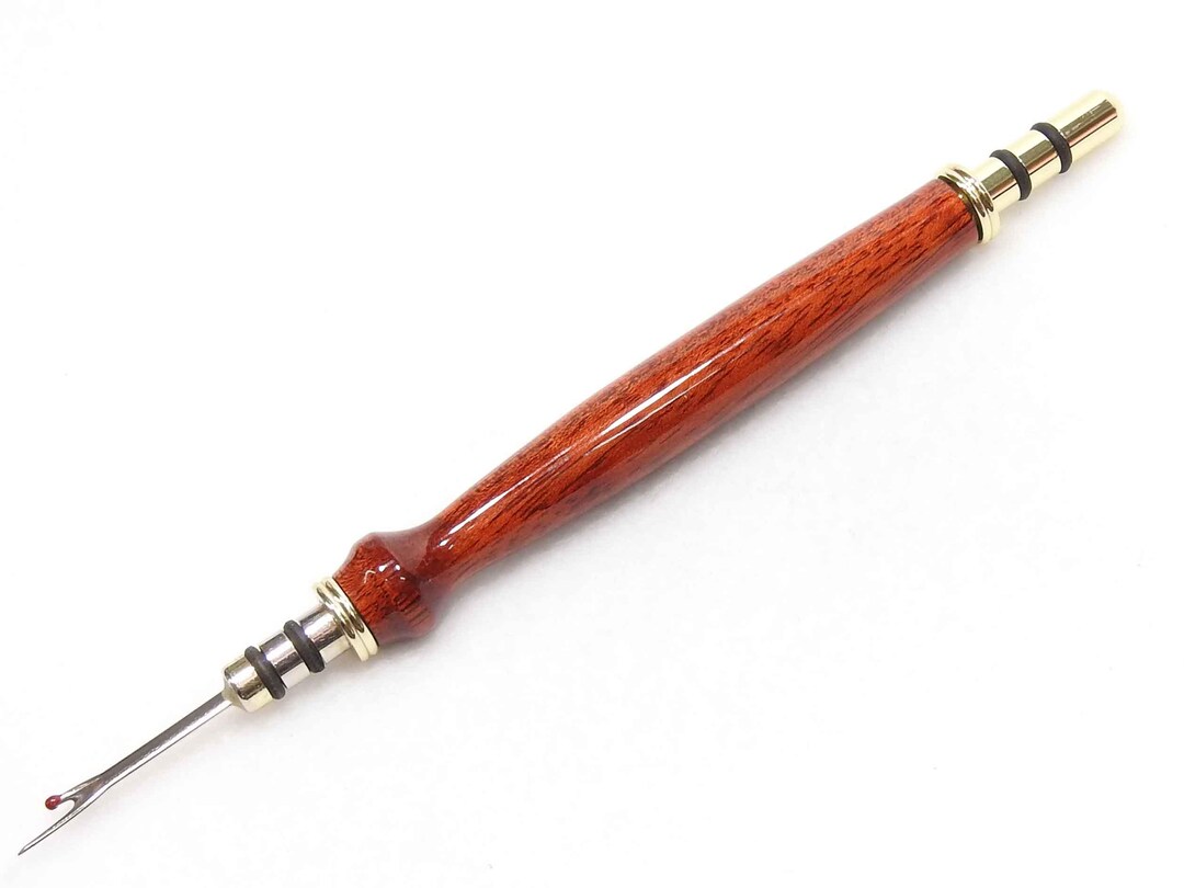 Seam Ripper and Stiletto (awl) Combo- Double Ended, Exotic Bloodwood, S ...
