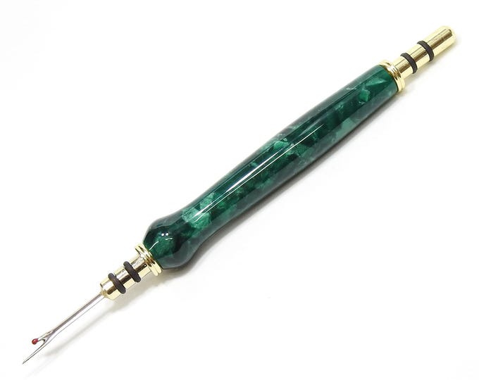 Seam Ripper and Stiletto (awl) Combo- Double Ended, Emerald Green Crush ...