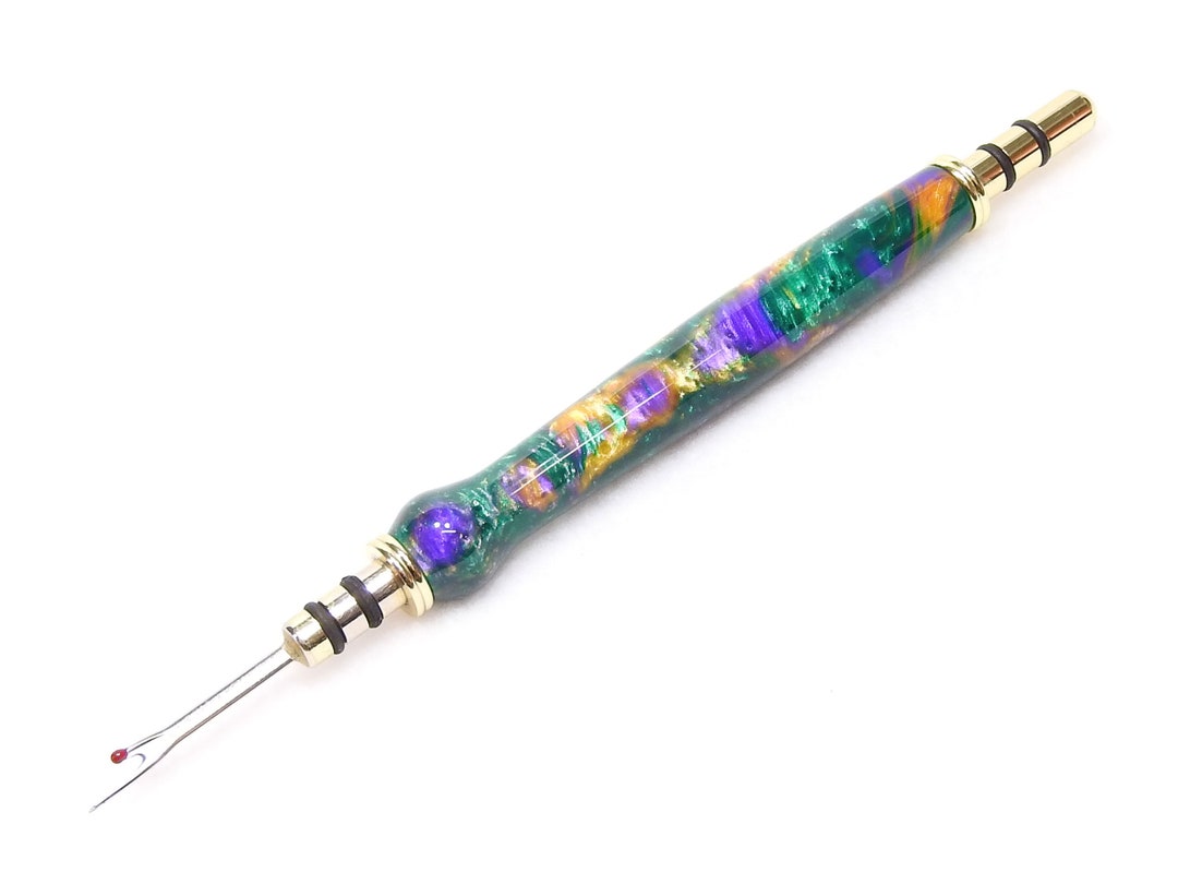 Handmade Double Seam Ripper W/sewing Stiletto, Purple Green Gold ...