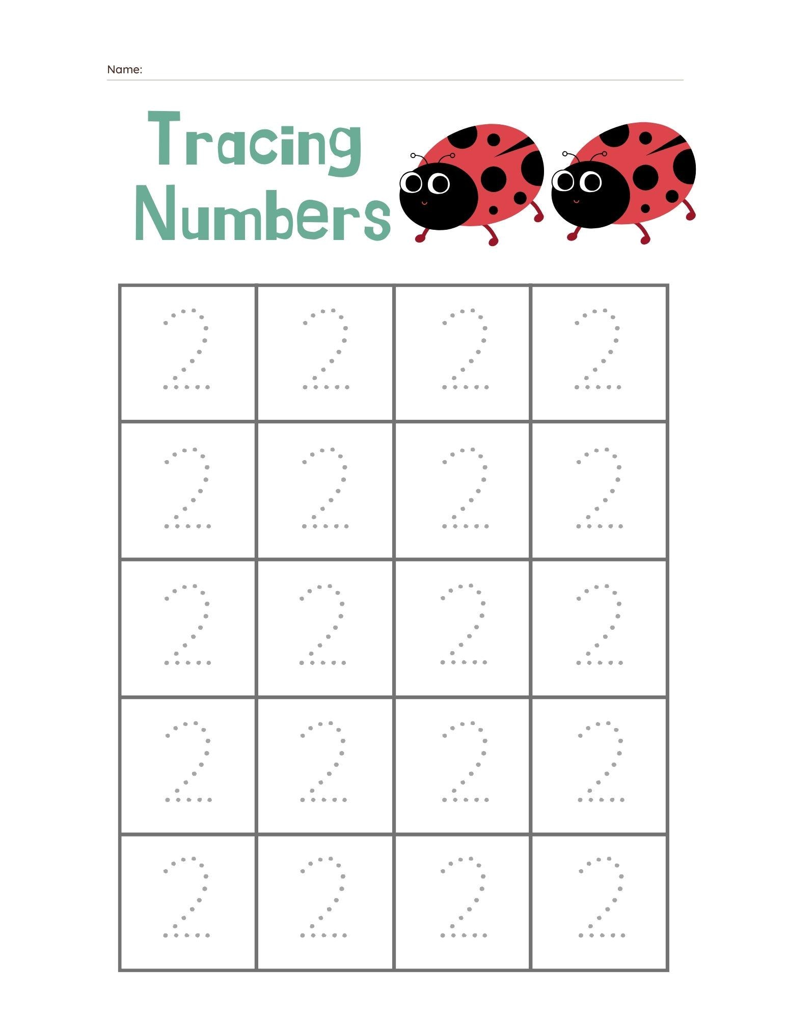 Tracing Numbers for Preschoolers - Etsy