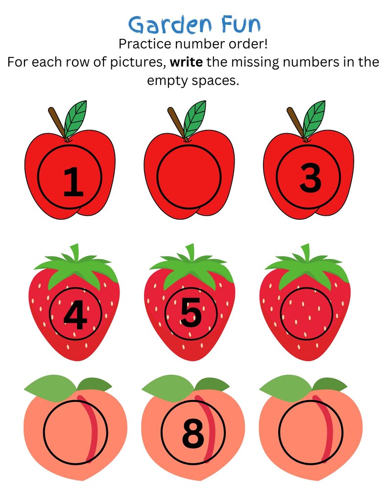 30 Printable Number and Letter Matching, Tracing, Counting, Pattern ...