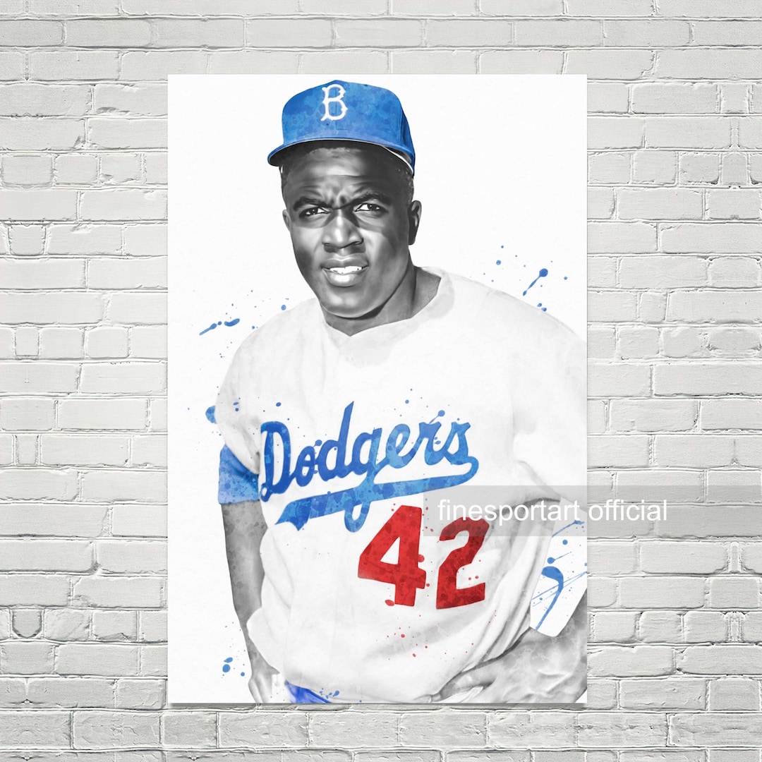 Jackie Robinson Poster, Canvas, Baseball Print, Sports Wall Art, Kids ...
