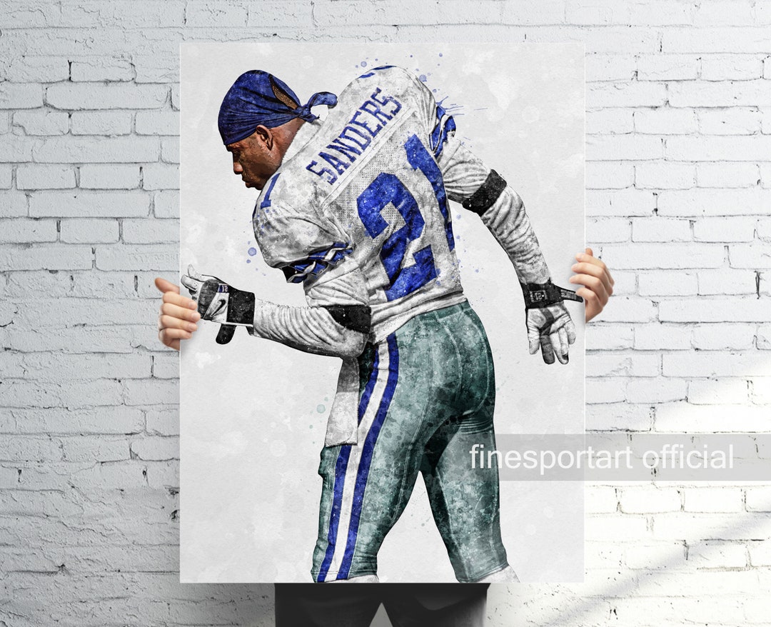 Deion Sanders Dallas Poster, Canvas, Football Print, Sports Wall Art ...