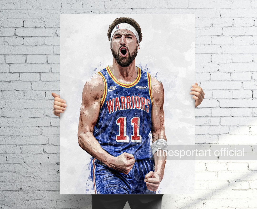 Klay Thompson Poster, Canvas, Basketball Print, Sports Wall Art, Man ...