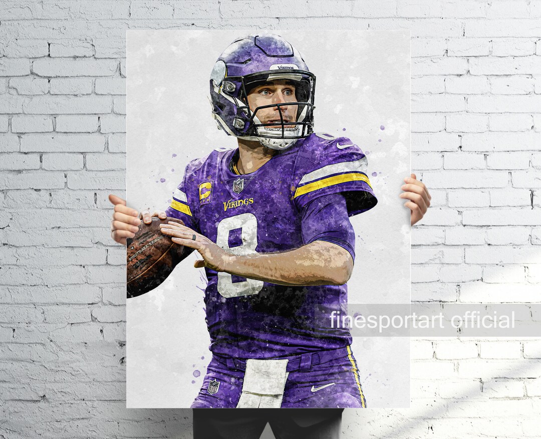Kirk Cousins Minnesota Poster, Canvas, Football Print, Sports Wall Art ...